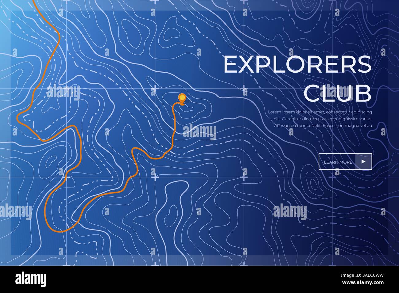 Topographic contour map with marker. Map pattern with mountain texture ...