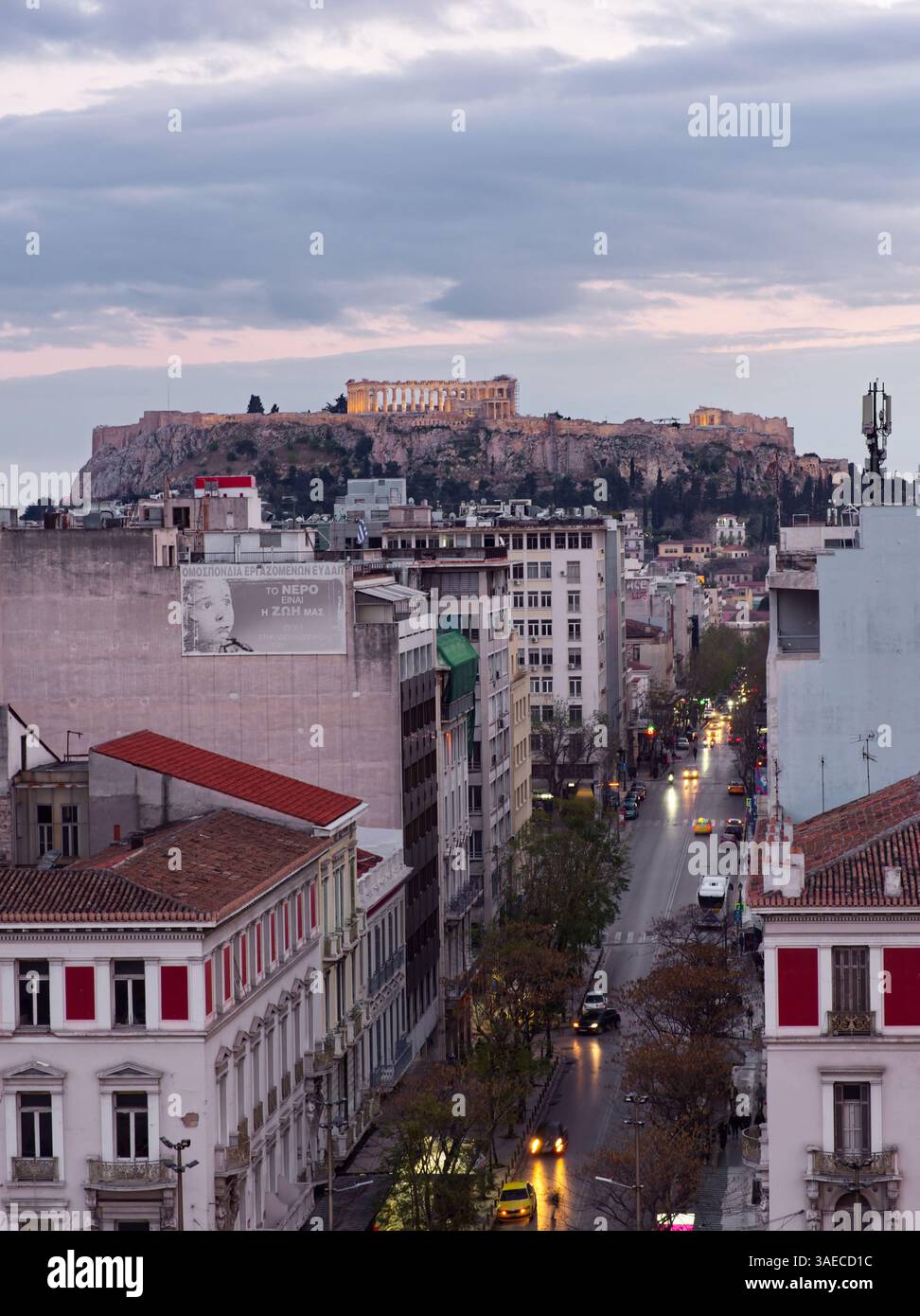 Athens, Greece - April 5, 2025: View of Athens streets leading to ...