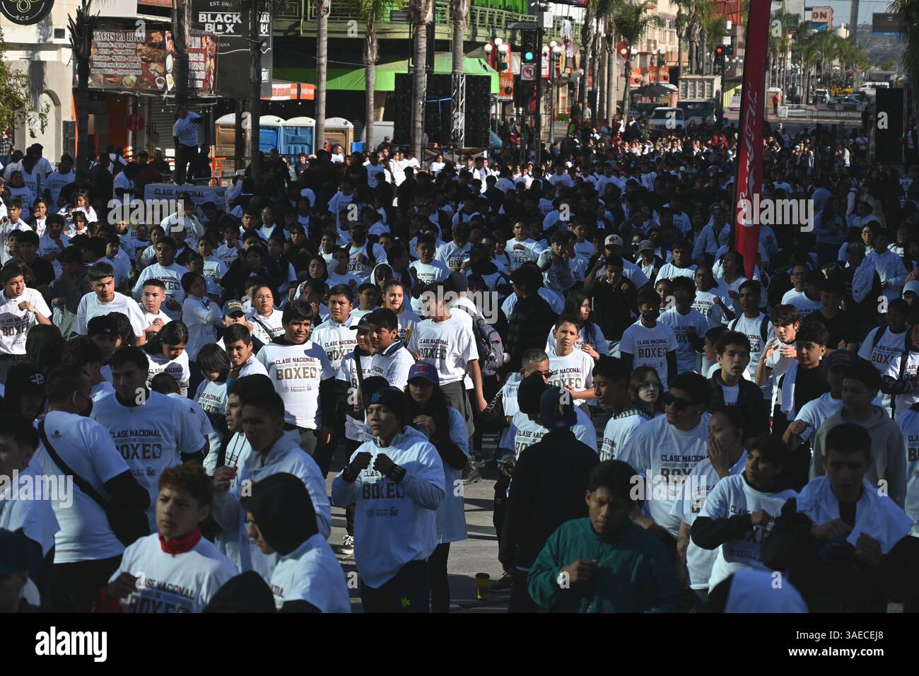 Tijuana, Mexico. 06th Apr, 2025. Hundreds of people gathered in ...