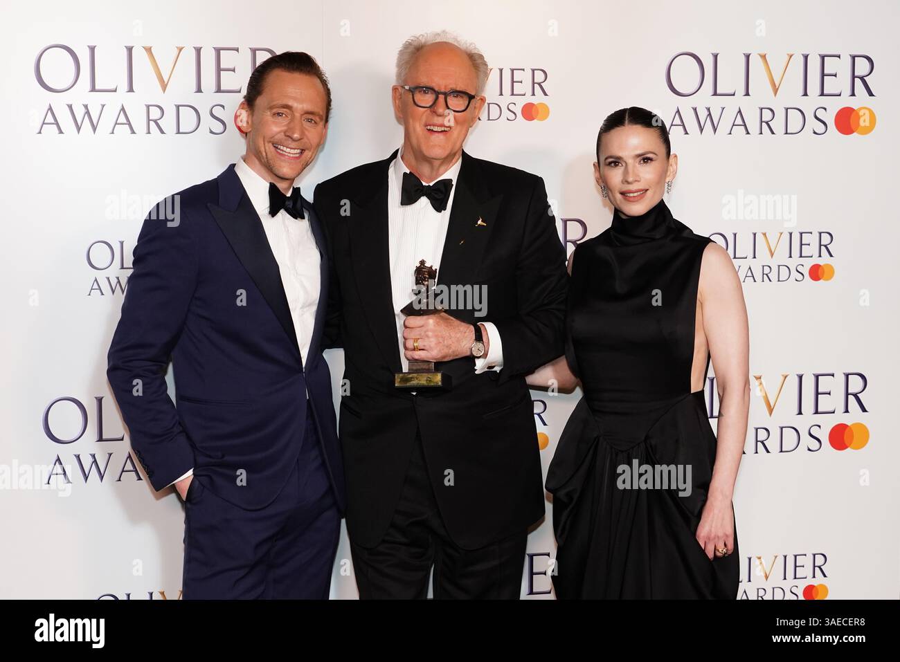 John Lithgow with presenters Tom Hiddleston and Hayley Atwell, in the ...