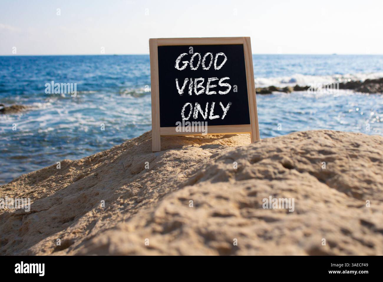 Good Vibes only symbol. Concept words Good Vibes only on chalk ...