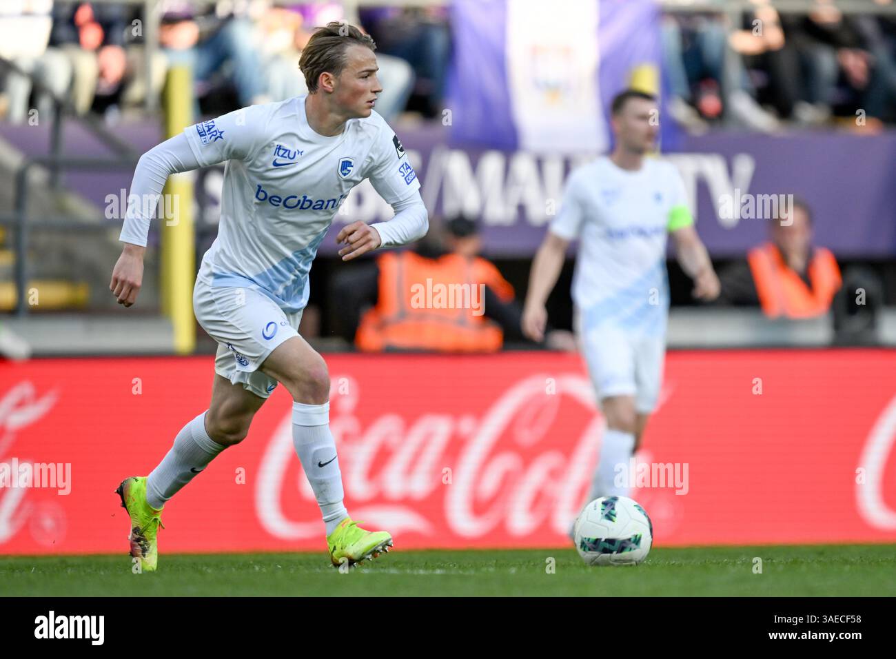 Anderlecht, Belgium. 06th Apr, 2025. Matte Smets (6) of Genk pictured ...