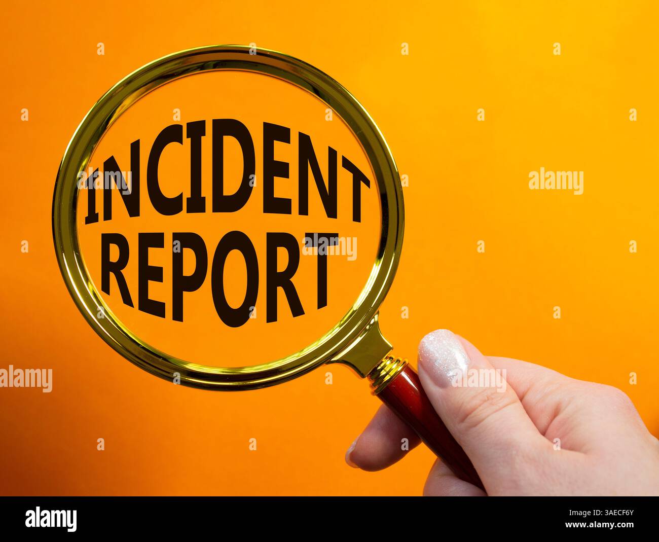 Incident Report symbol. Concept word Incident Report on magnifying ...