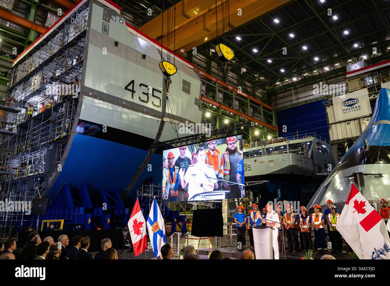 Press conference announcing the start of construction for the Royal Canadian Navy's River-class ...