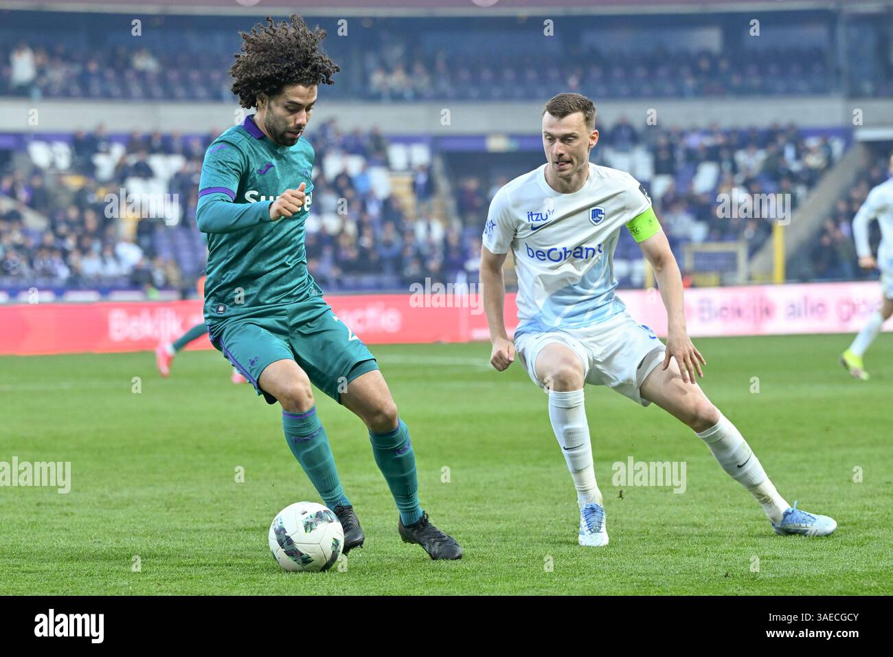 Anderlecht, Belgium. 06th Apr, 2025. Cesar Huerta (21) of Anderlecht ...