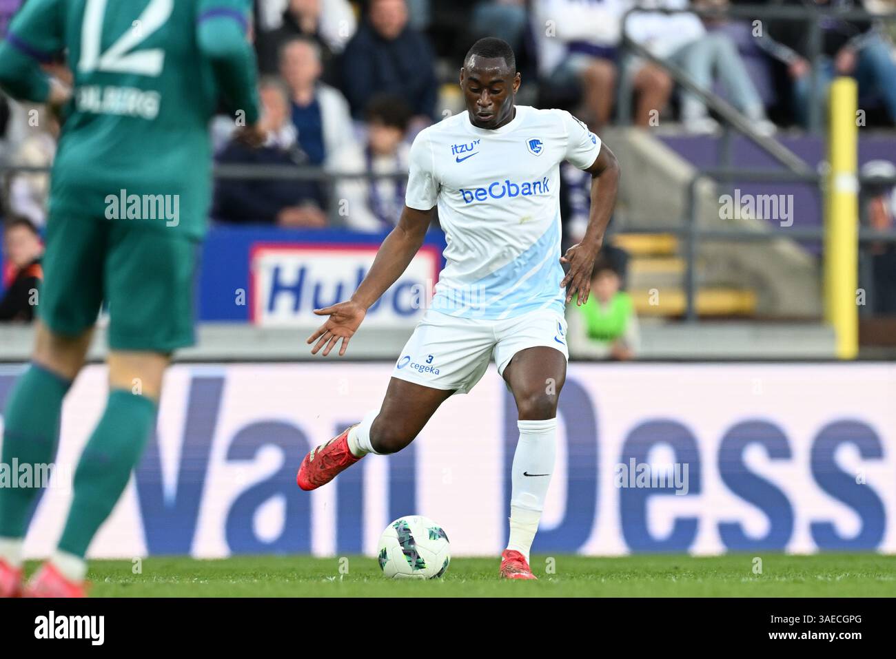Anderlecht, Belgium. 06th Apr, 2025. Mujaid Sadick (3) of Genk pictured ...