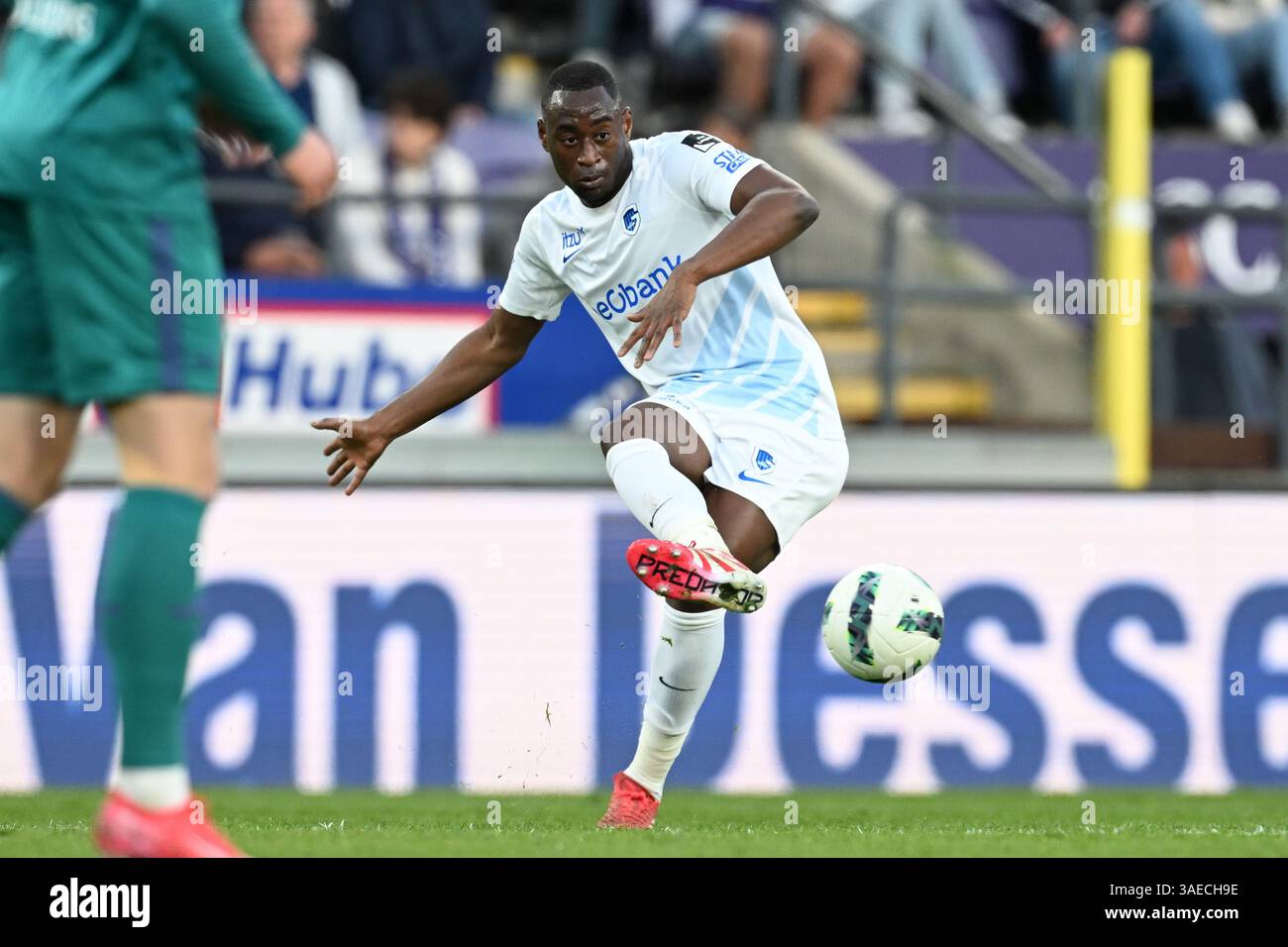 Anderlecht, Belgium. 06th Apr, 2025. Mujaid Sadick (3) of Genk pictured ...