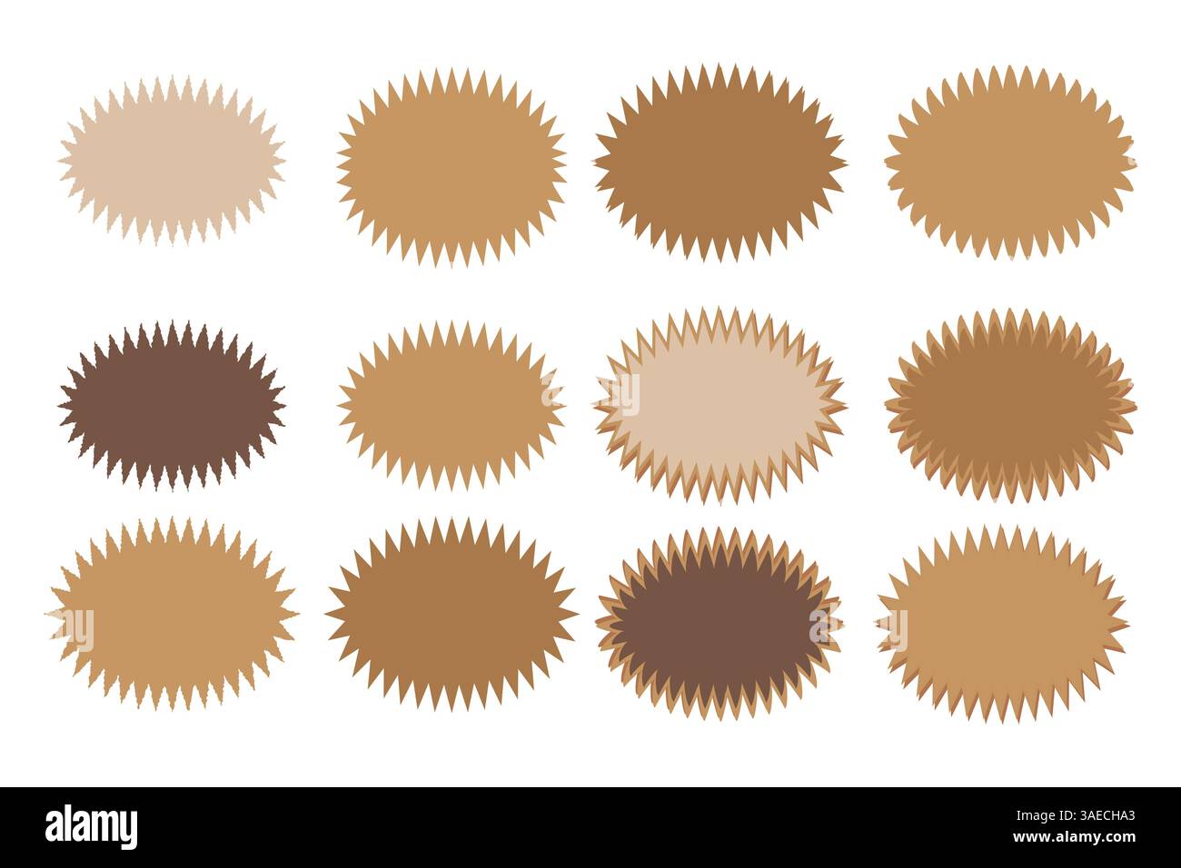 ellipse badges features bold zigzag patterns around the edges, using ...