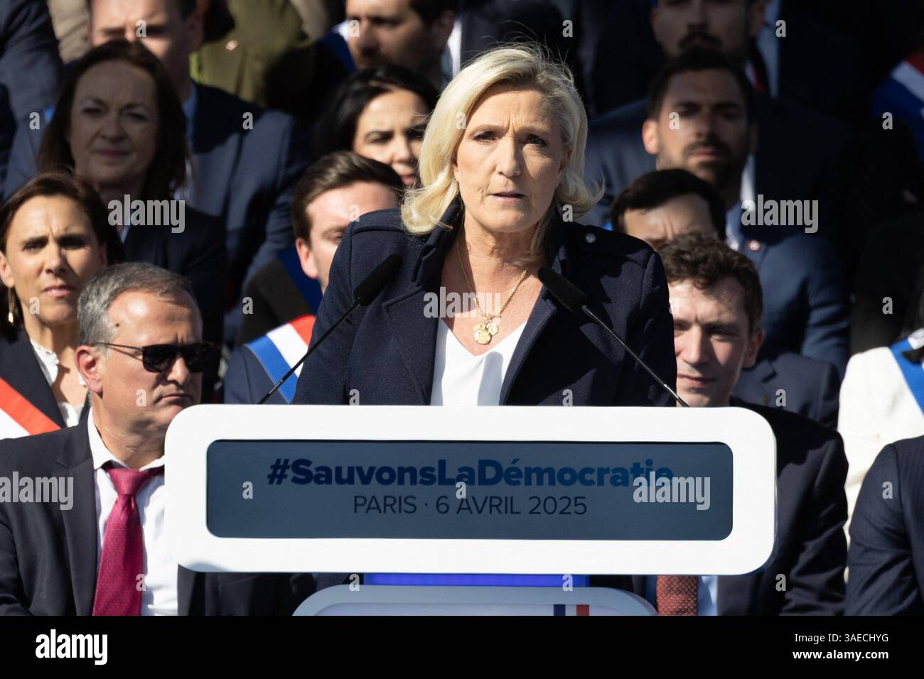 French deputy and president of Le Rassemblement National RN far right ...
