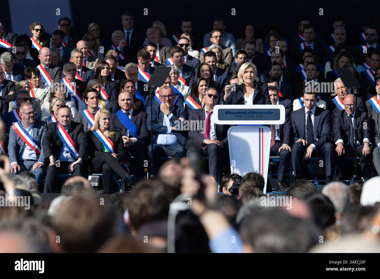 French deputy and president of Le Rassemblement National RN far right ...