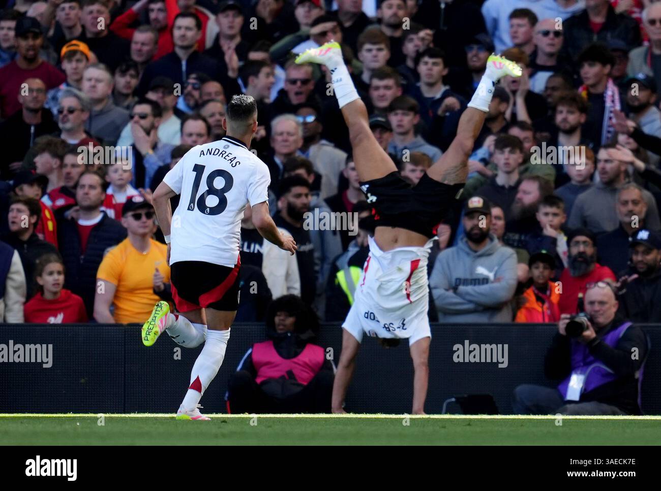 Fulham's Rodrigo Muniz celebrates scoring their side's third goal of ...