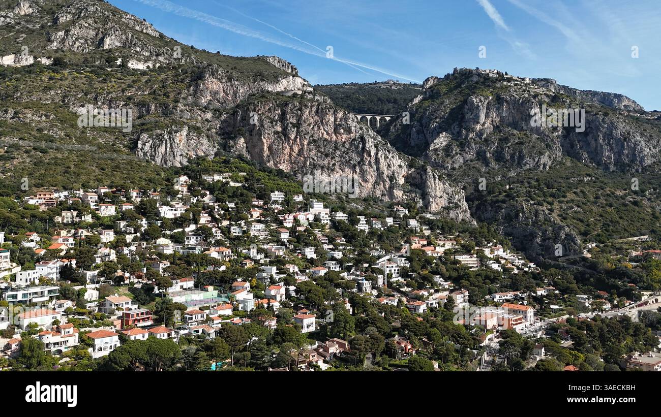 Eze france aerial coastline hi-res stock photography and images - Alamy
