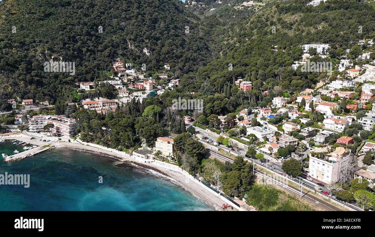 Eze france aerial coastline hi-res stock photography and images - Alamy