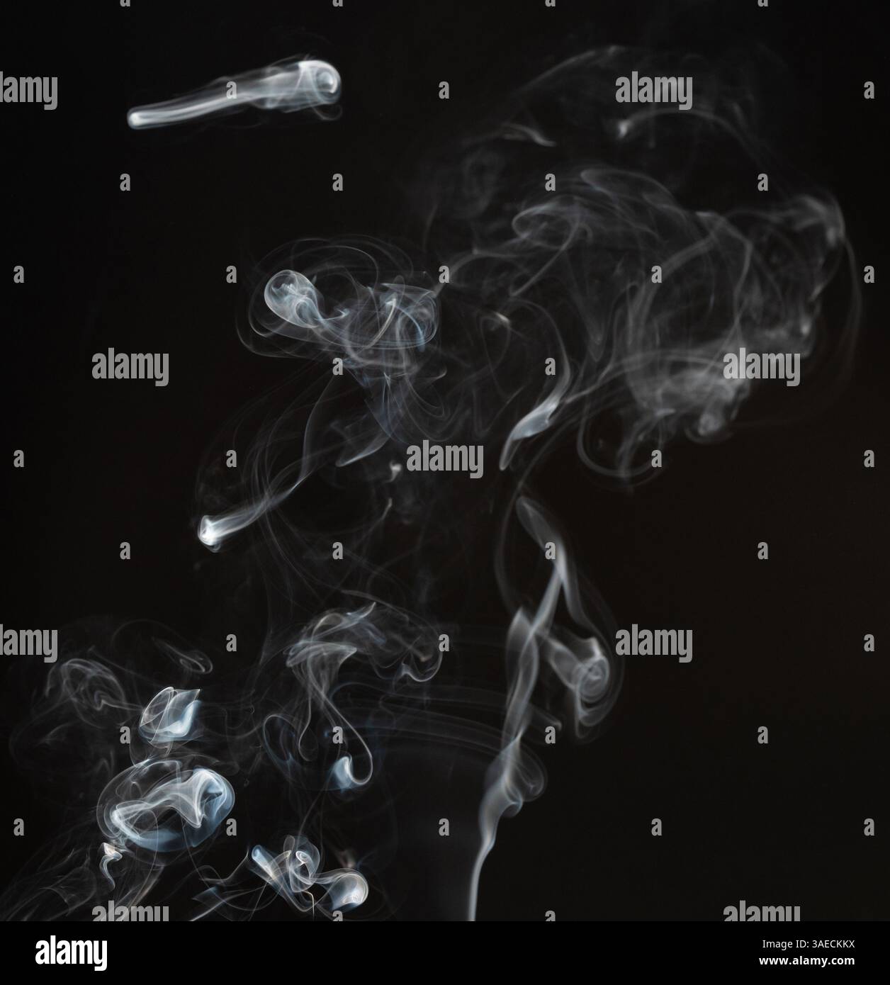 Smooth abstract shape smoke background on black background Stock Photo ...