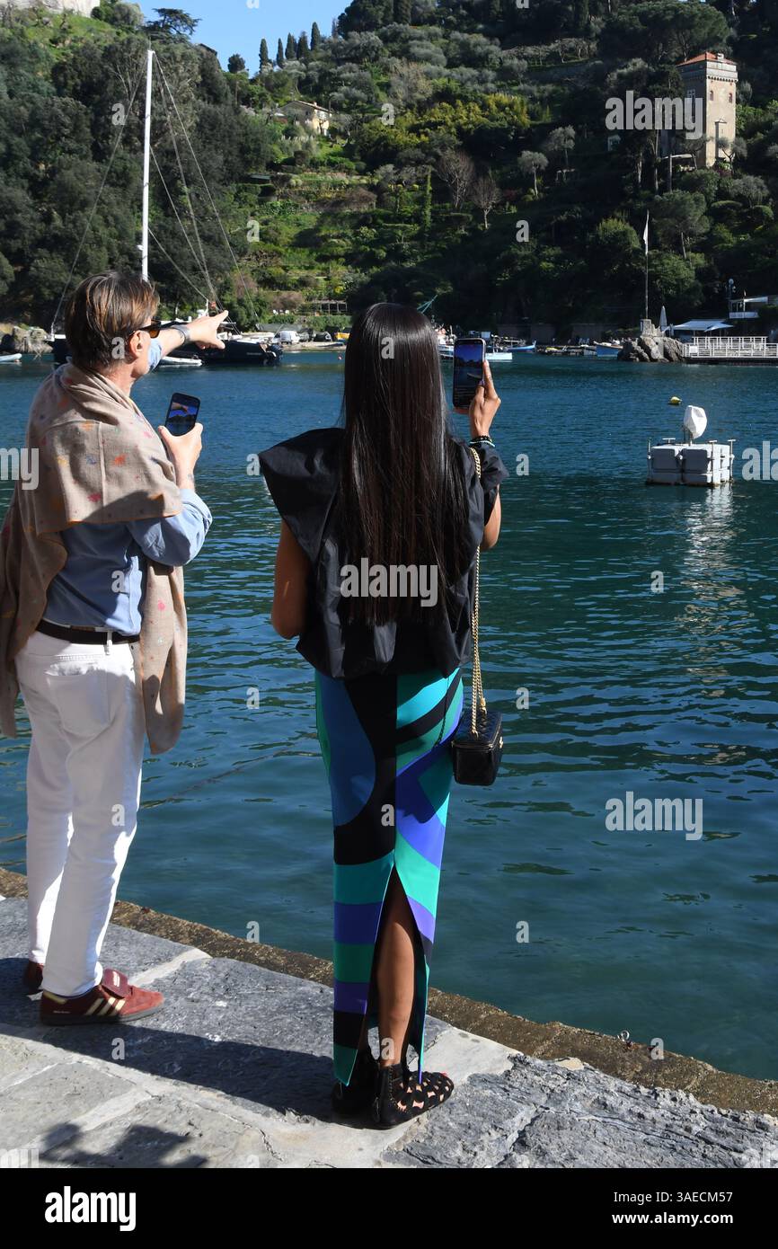 Portofino, Italy. 04th Apr, 2025. Celebrities Sightings Walking In ...