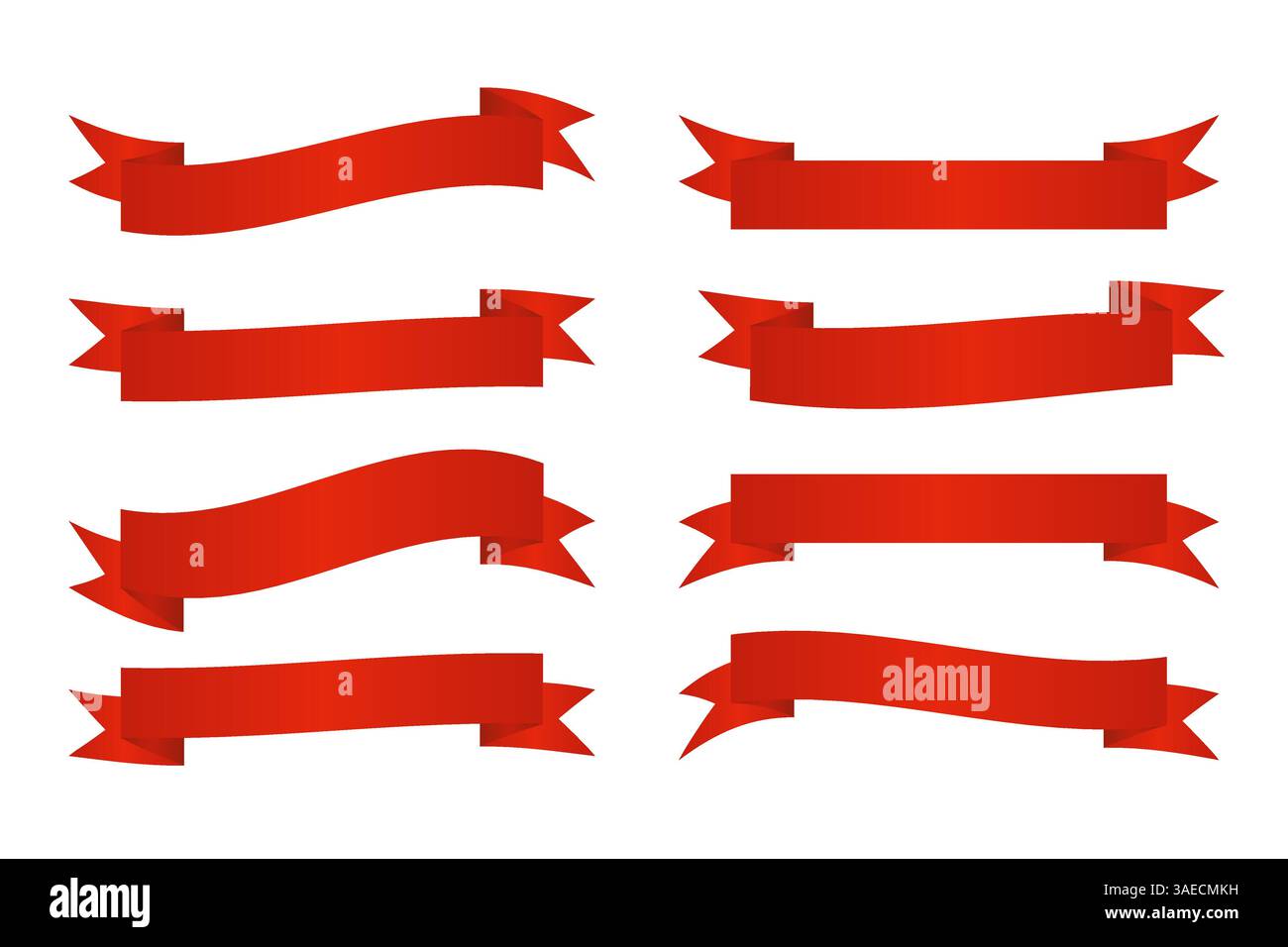 Red Ribbons banner collection. Ribbon banner set. Vector illustration ...