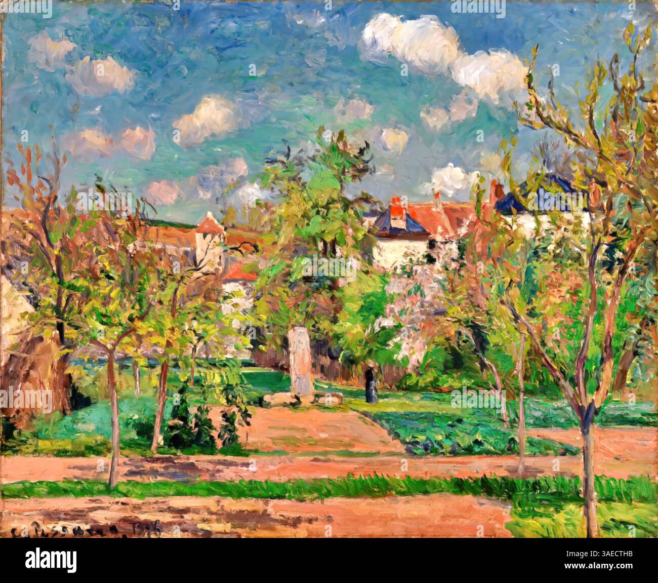 Garden in Full Sunlight, 1876 – Camille Pissarro Stock Vector Image ...
