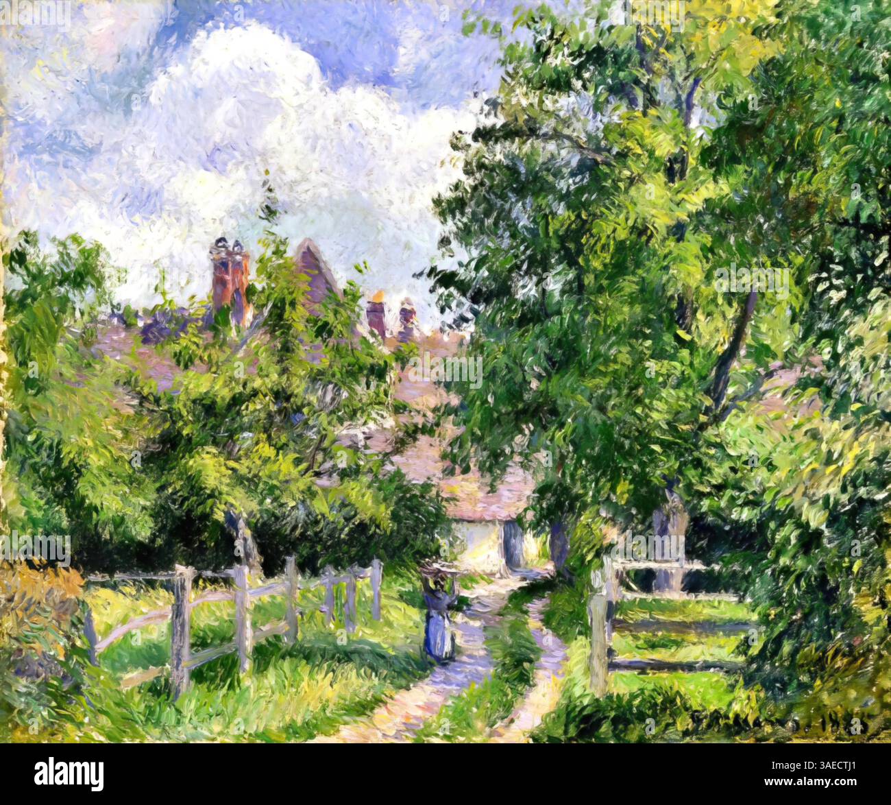 Saint-Martin, near Gisors, 1885 (painting) Camille Pissarro (1830-1903) French Stock Vector ...