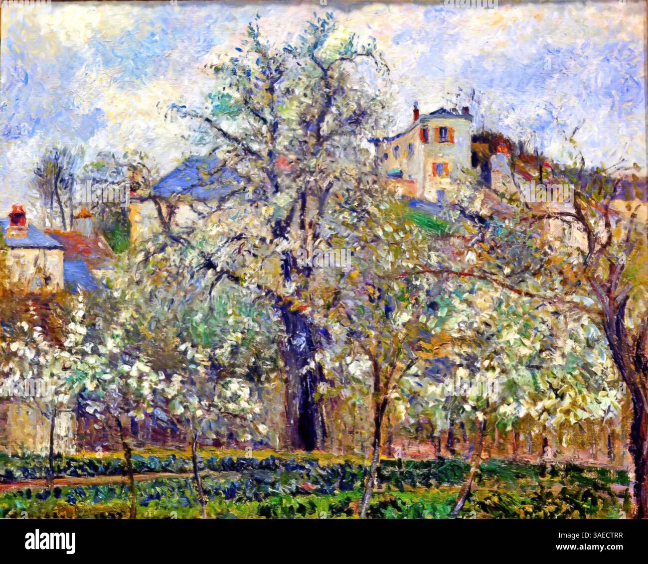 The Vegetable Garden with Trees in Blossom, Spring, Pontoise, 1877 ...