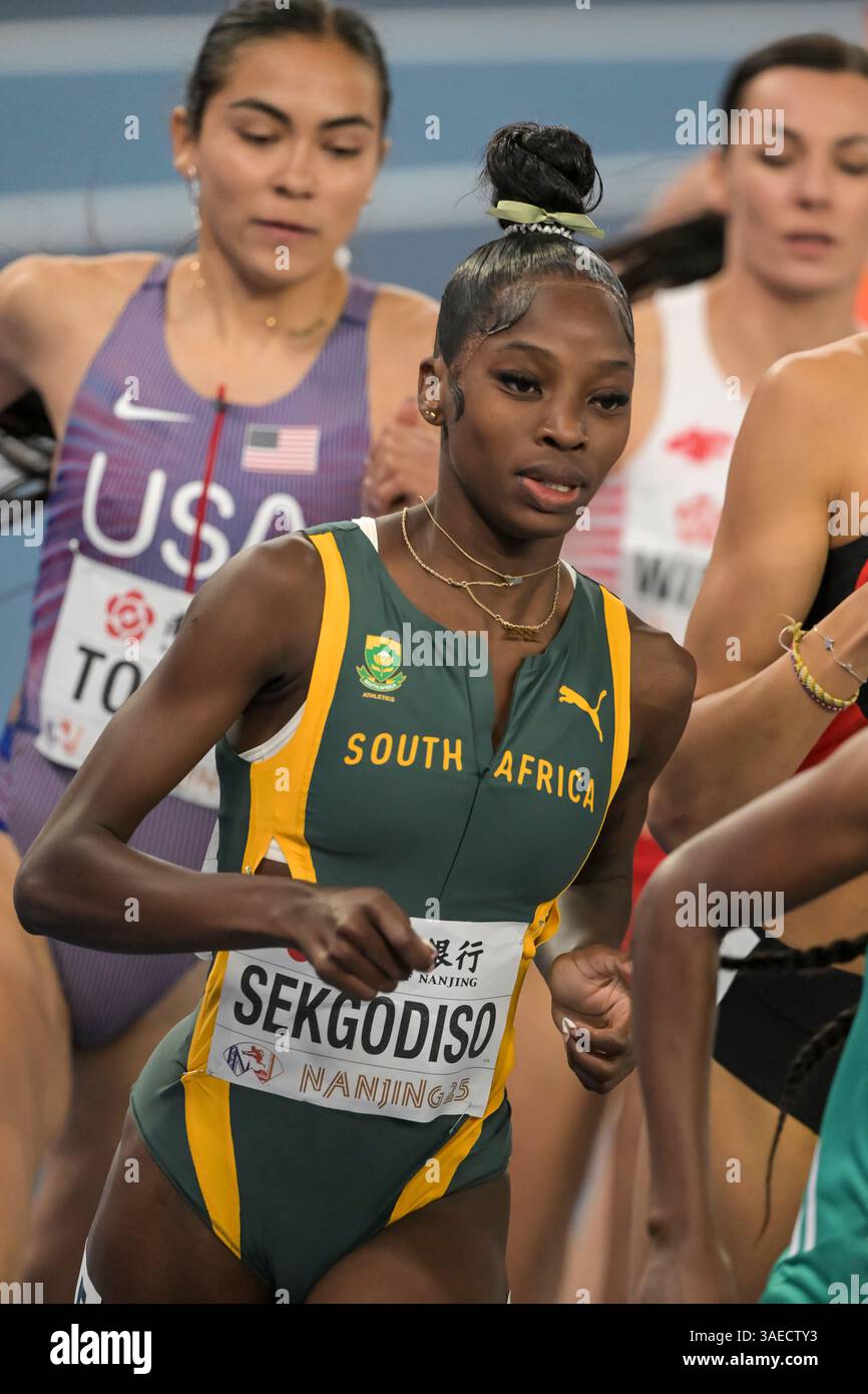 Prudence Sekgodiso of South Africa competing in the 800m semi-final at ...