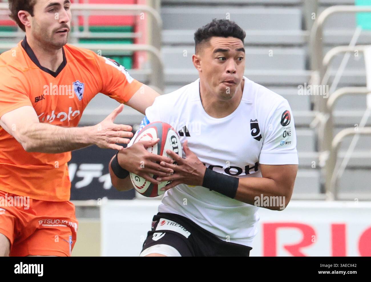 Tokyo, Japan. 6th Apr, 2025. Ricoh BlackRams Tokyo wing Semisi Tupou ...