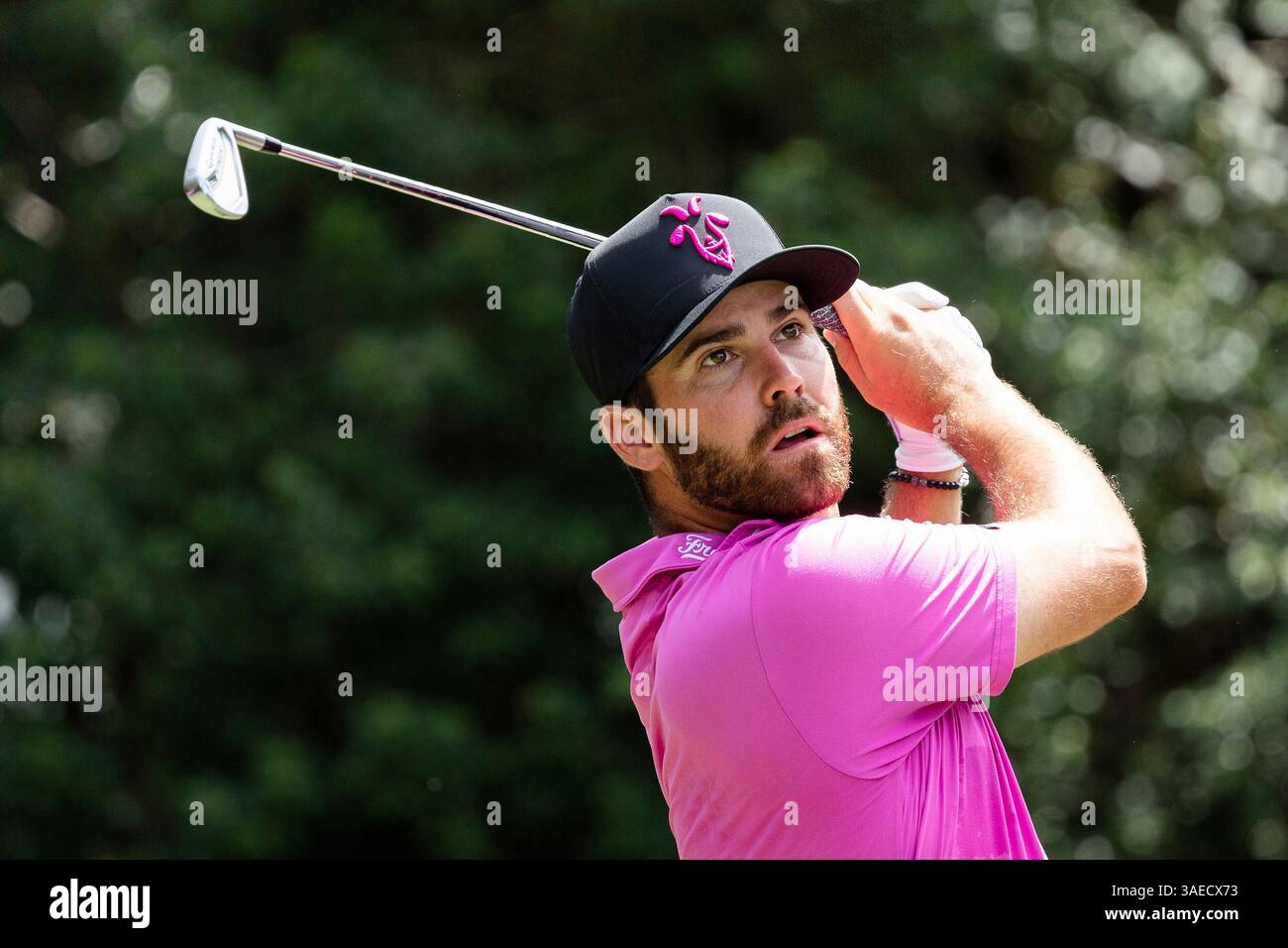 Matthew Wolff of RangeGoats GC hits his shot from the 13th tee during ...