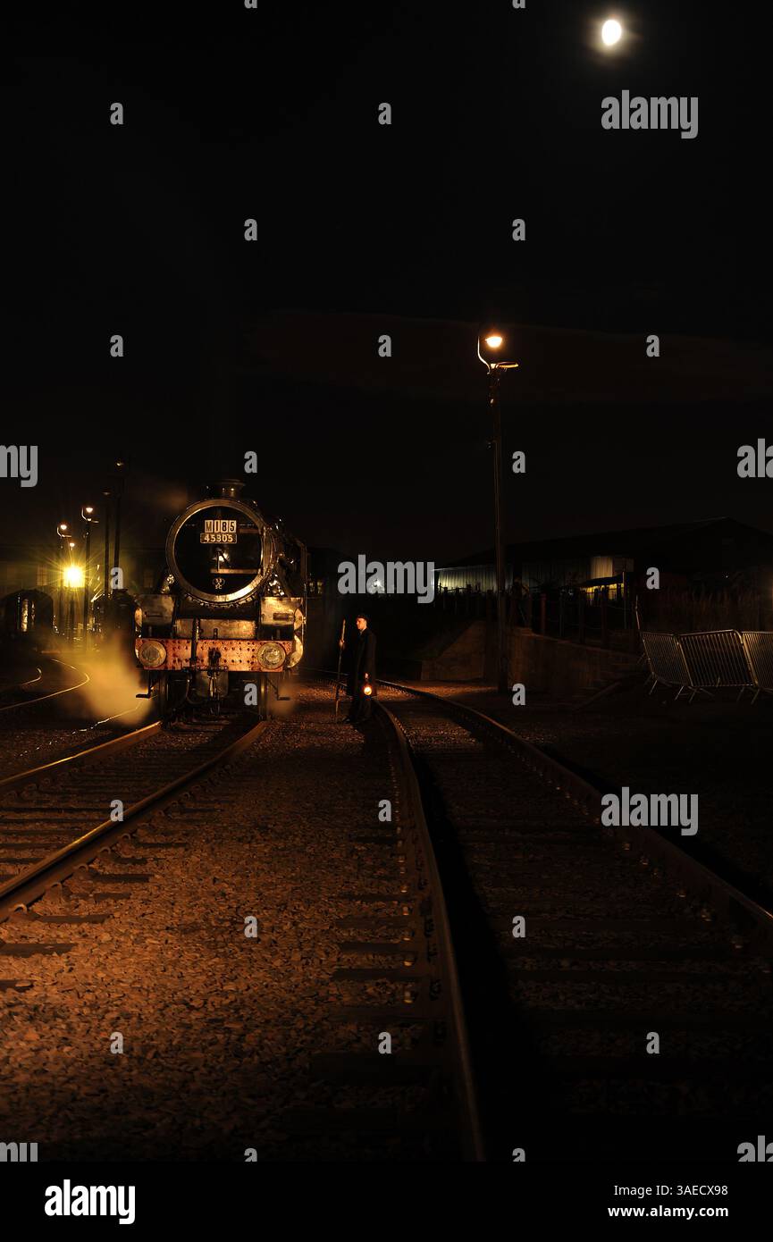 "45305" in the yard at Barrow Hill Stock Photo - Alamy