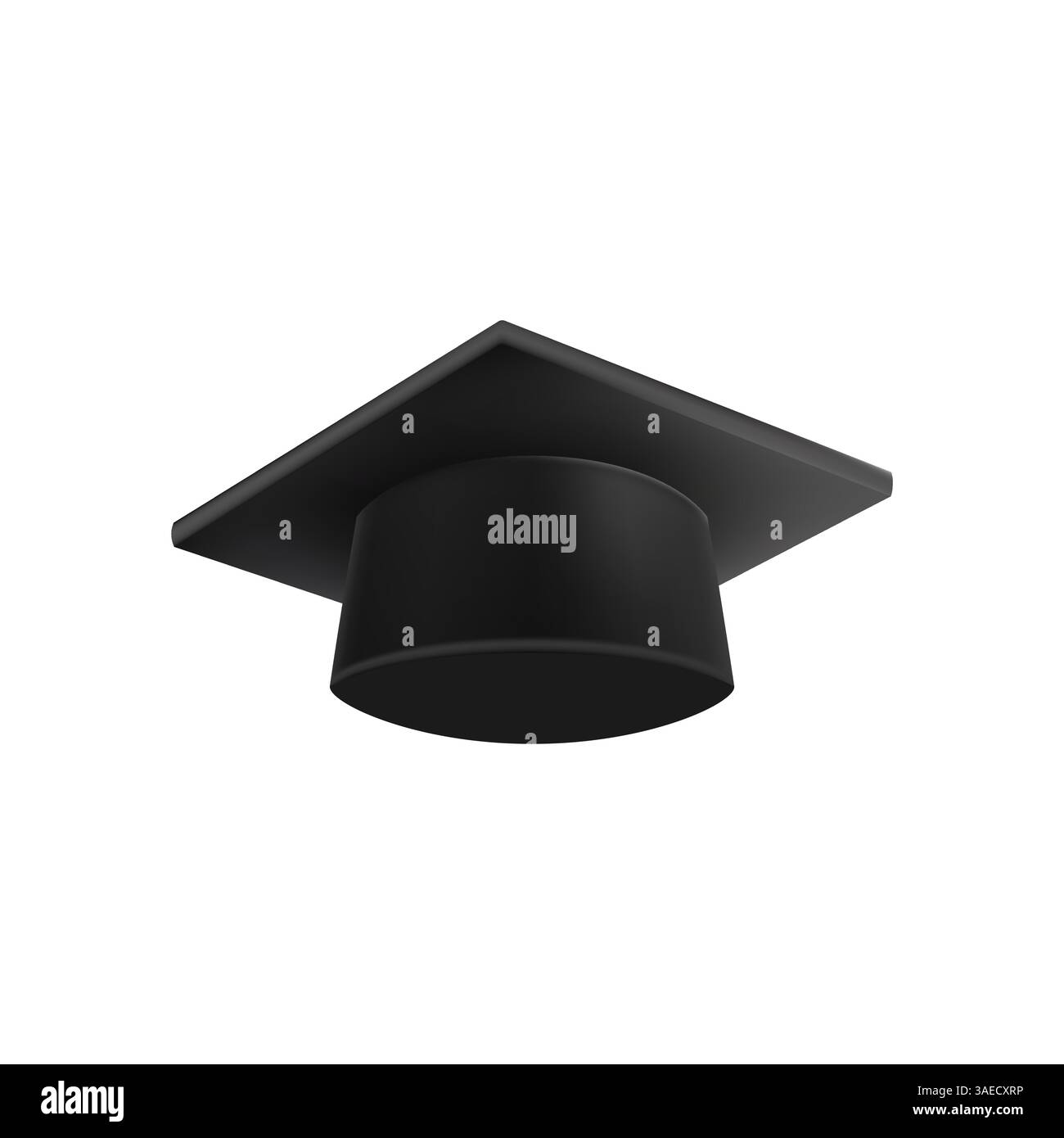 Realistic Black graduate cap. 3D Graduation Doctoral hat Stock Vector ...