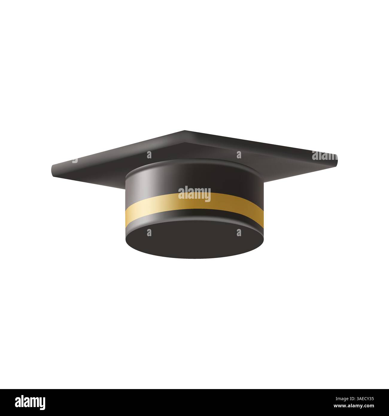 Realistic Black graduate cap. 3D Graduation Doctoral hat Stock Vector ...