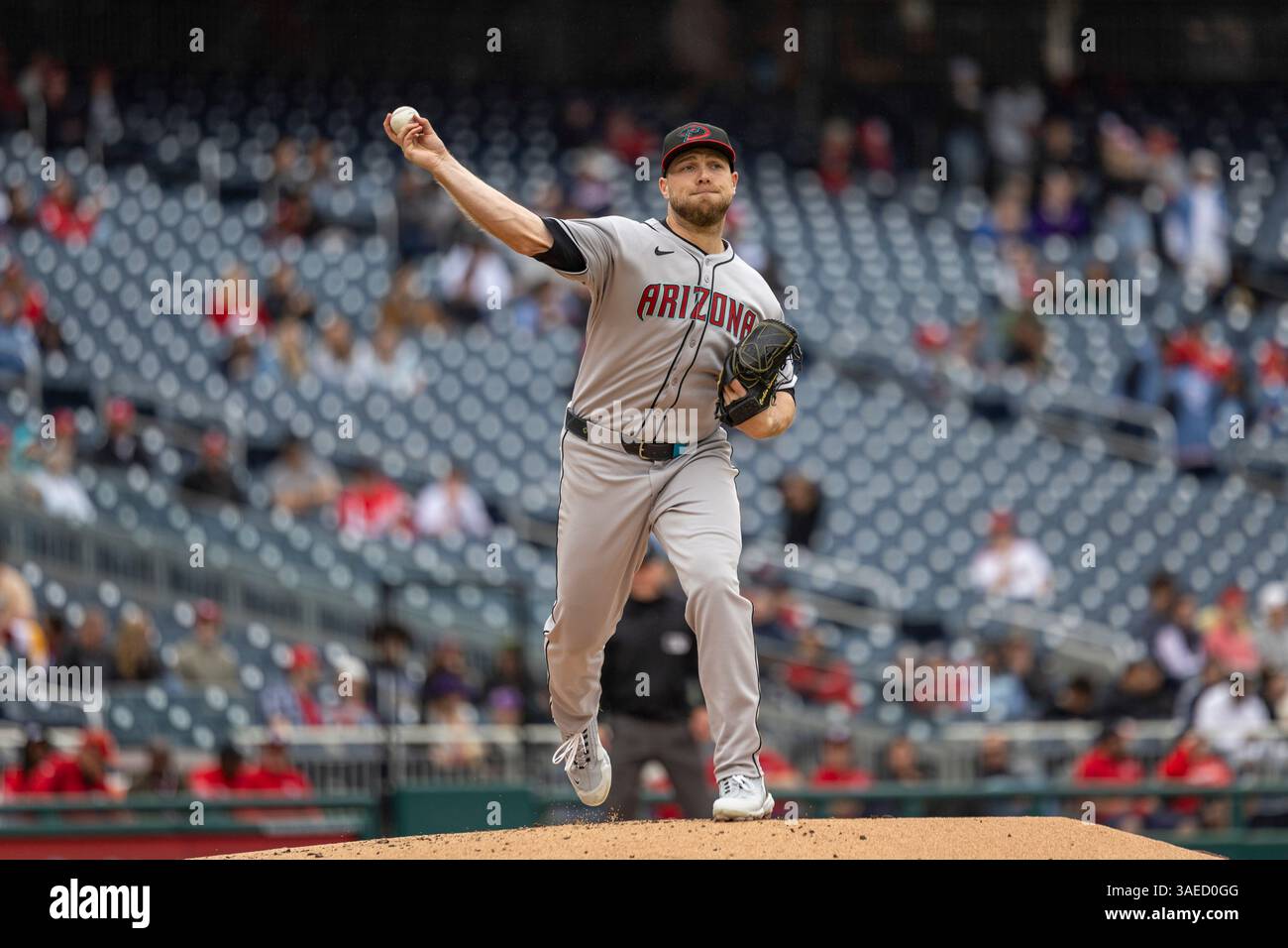 WASHINGTON, DC - APRIL 06: Arizona Diamondbacks pitcher Corbin Burnes ...