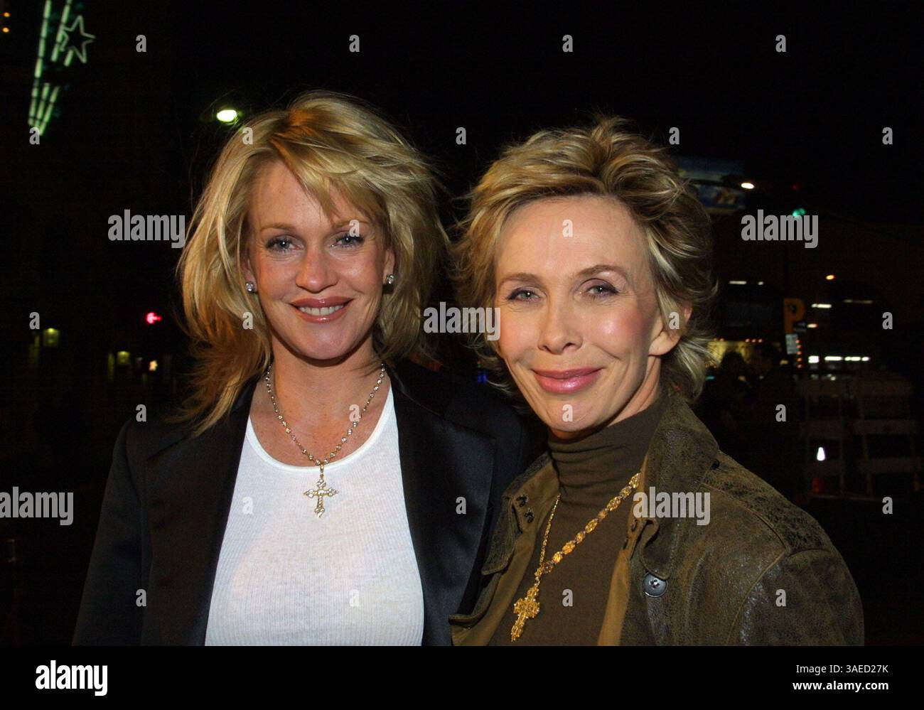 Actress melanie griffith with trudie styler hi-res stock photography ...
