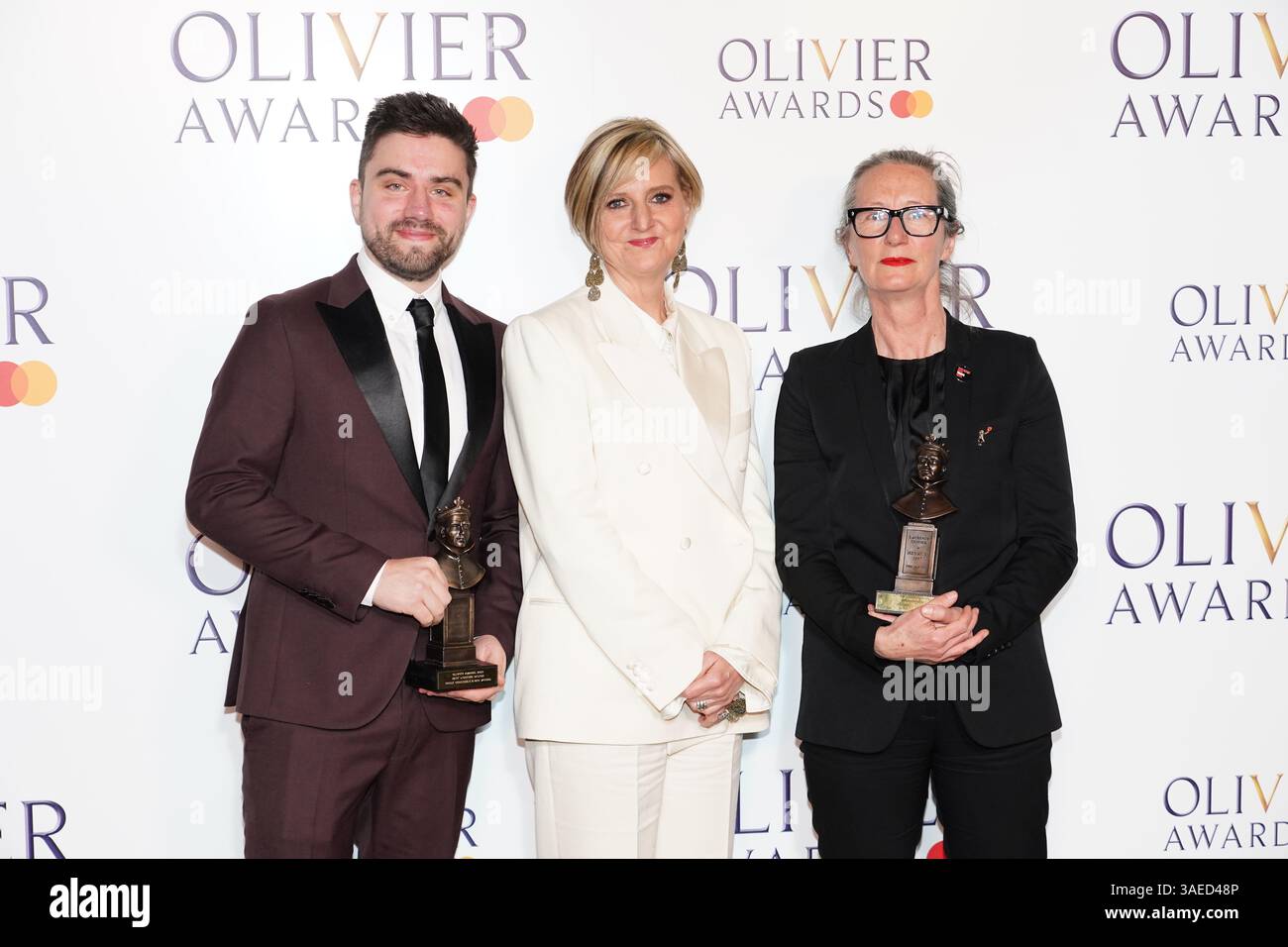 Ben Jacobs and Paule Constable, with presenter Marianne Elliott (centre ...
