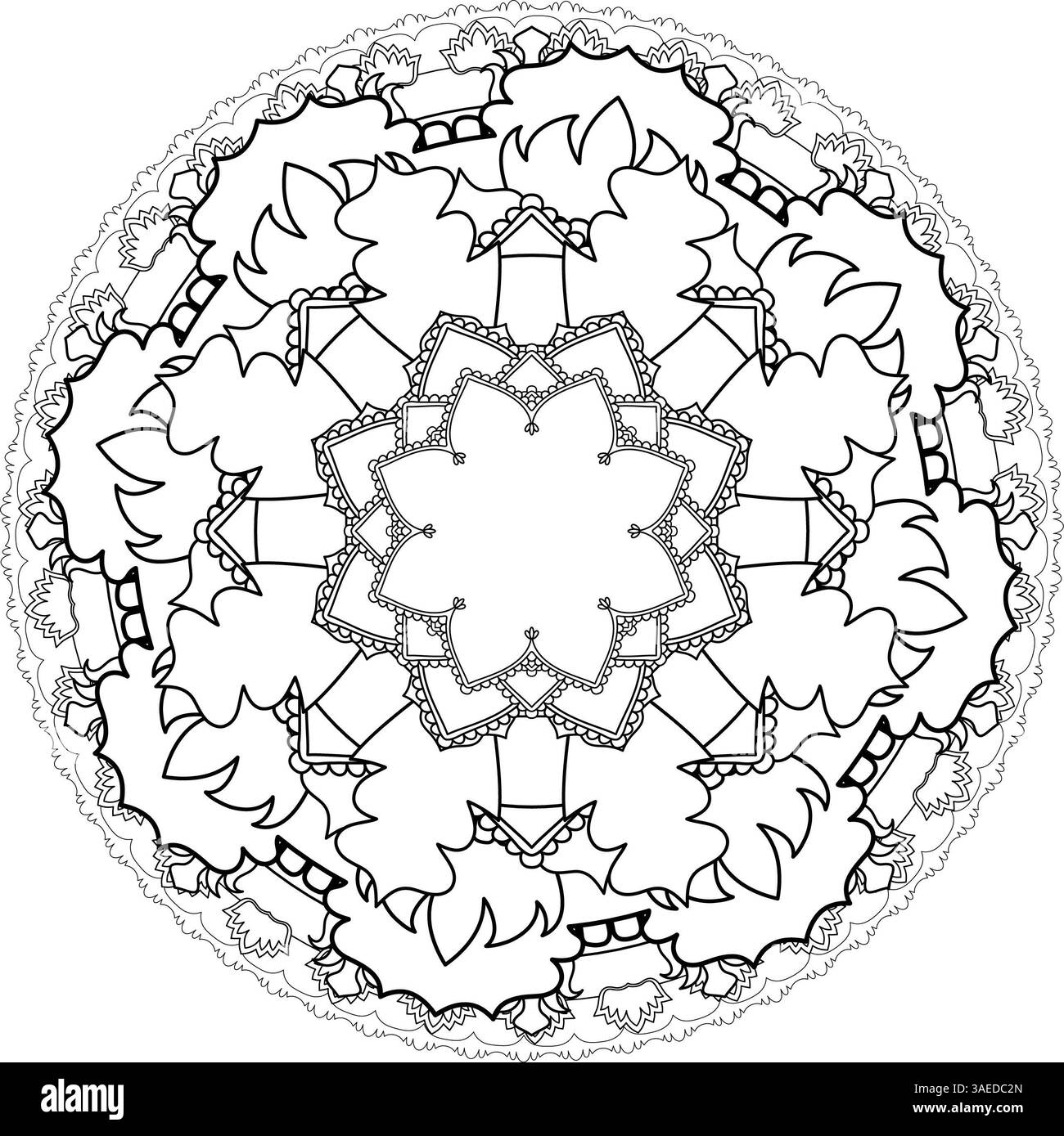 Intricate Mandala Designs for Creative Coloring on White Background ...