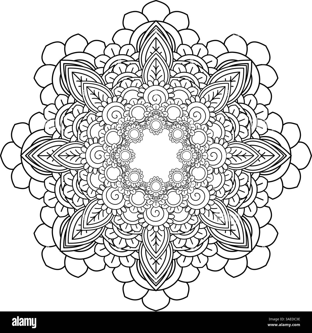 Meditation-Inspired Mandalas for Coloring and Mindfulness Stock Photo ...