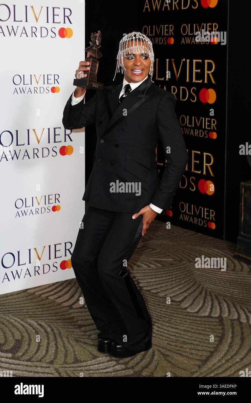 Layton Williams in the Winner's Room with the Best Actor in a ...