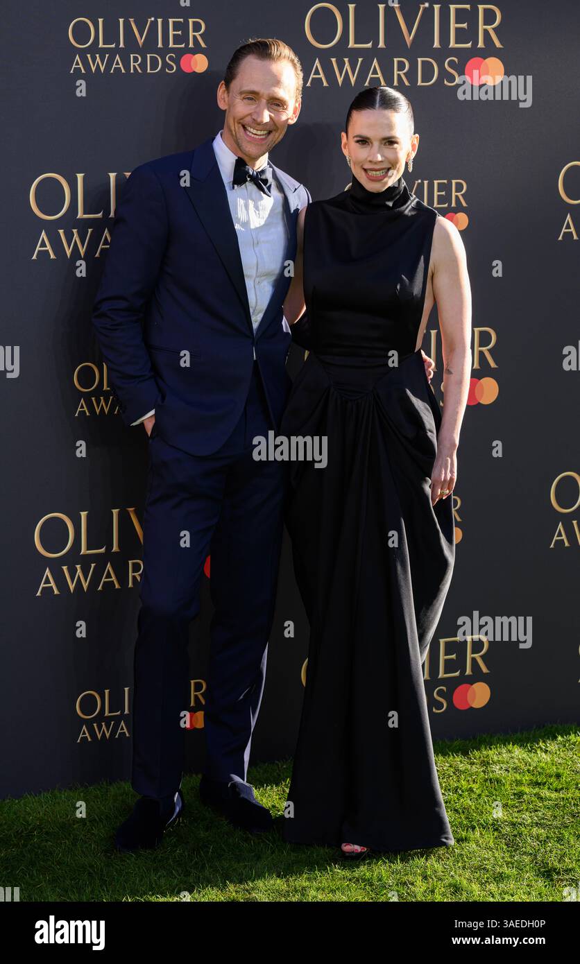 London, UK. April 6th, 2025. Tom Hiddlestone and Hayley Atwell arriving ...