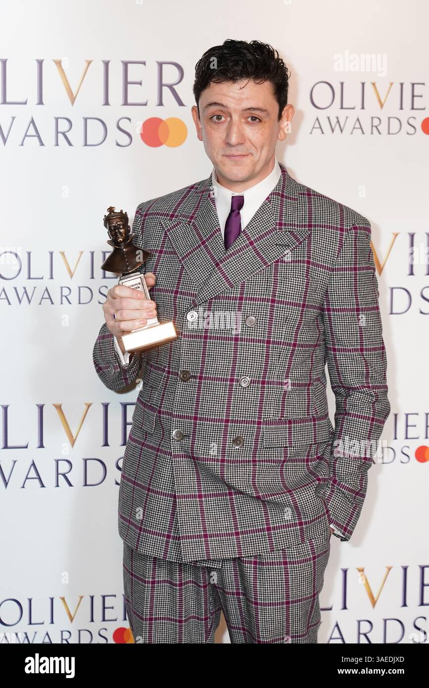 John Dagleish in the Winner's Room with the Best Actor in a Musical ...