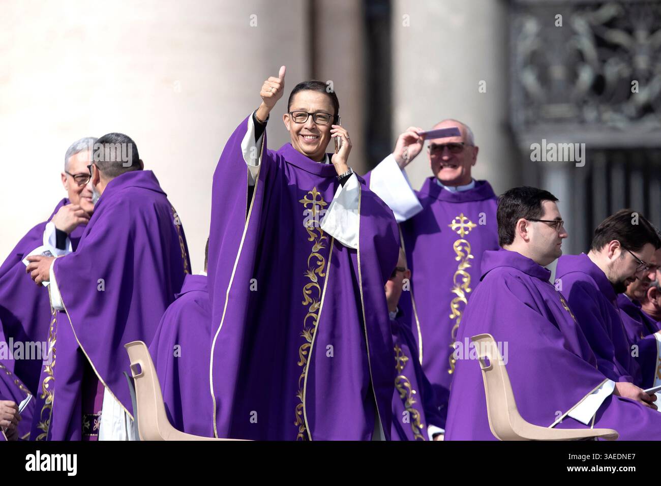 Vatican City, Vatican, 6 April 2025 Deacons attends the mass for the ...