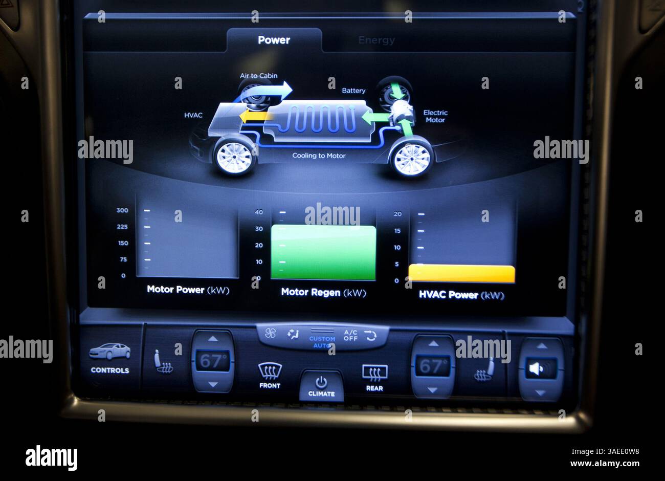 Nov. 9, 2011 - Palo Alto, CA, USA - A 17-inch touch display of Tesla's ...