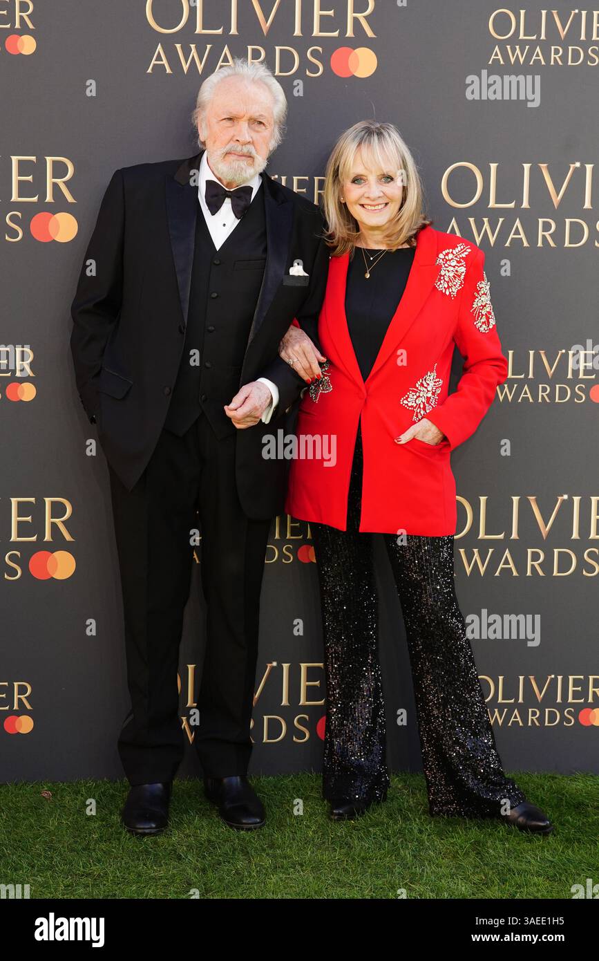 Leigh lawson and twiggy attending the 2025 olivier awards with mastercard at the royal albert ...