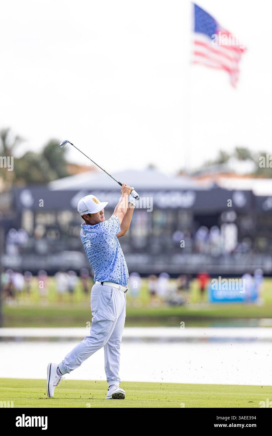 Danny Lee of Iron Heads GC hits his shot on the tenth hole during the ...