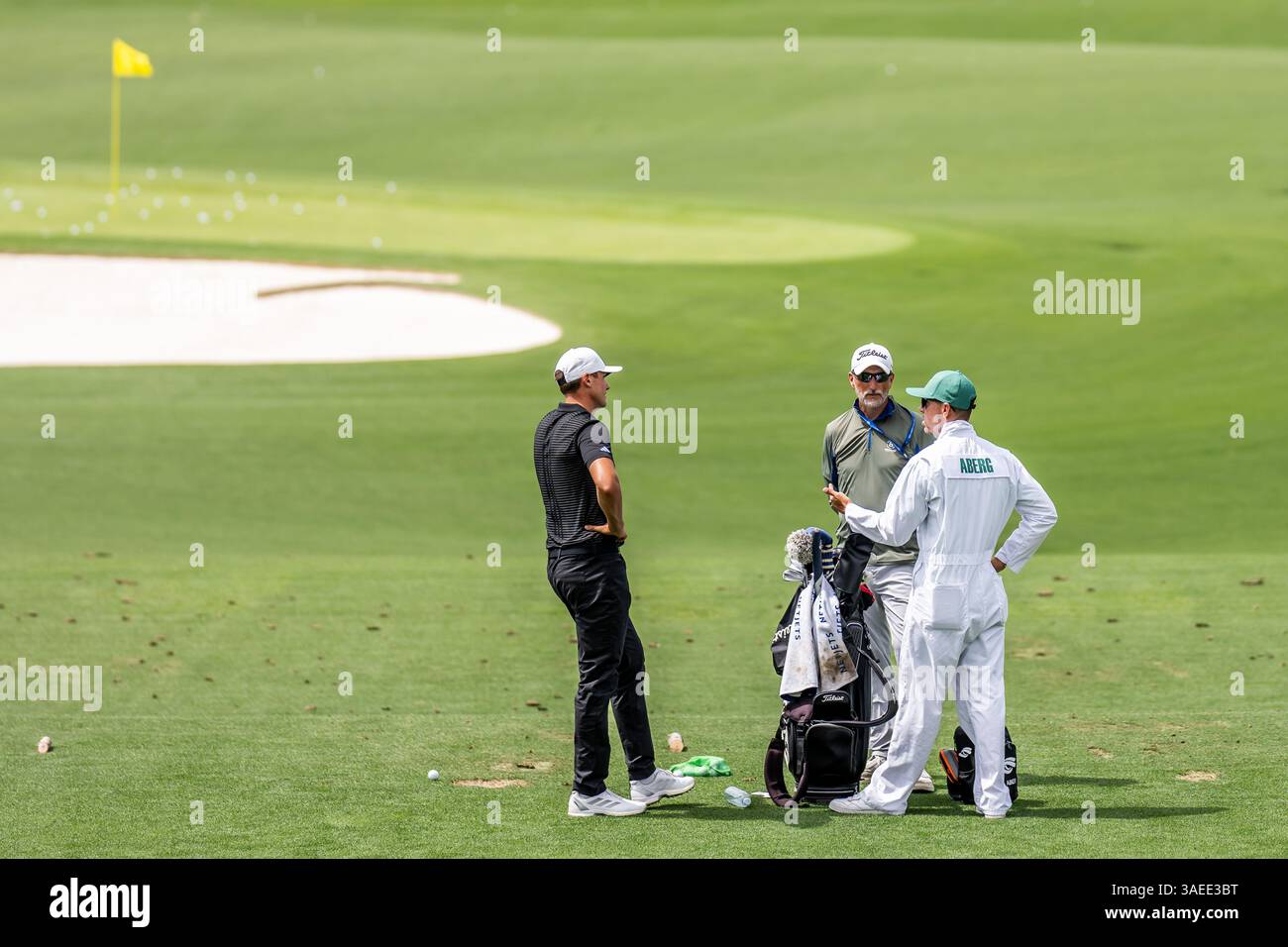 Ludvig Åberg of, Sweden. , . with caddie Joe Skovron and coach Hans ...