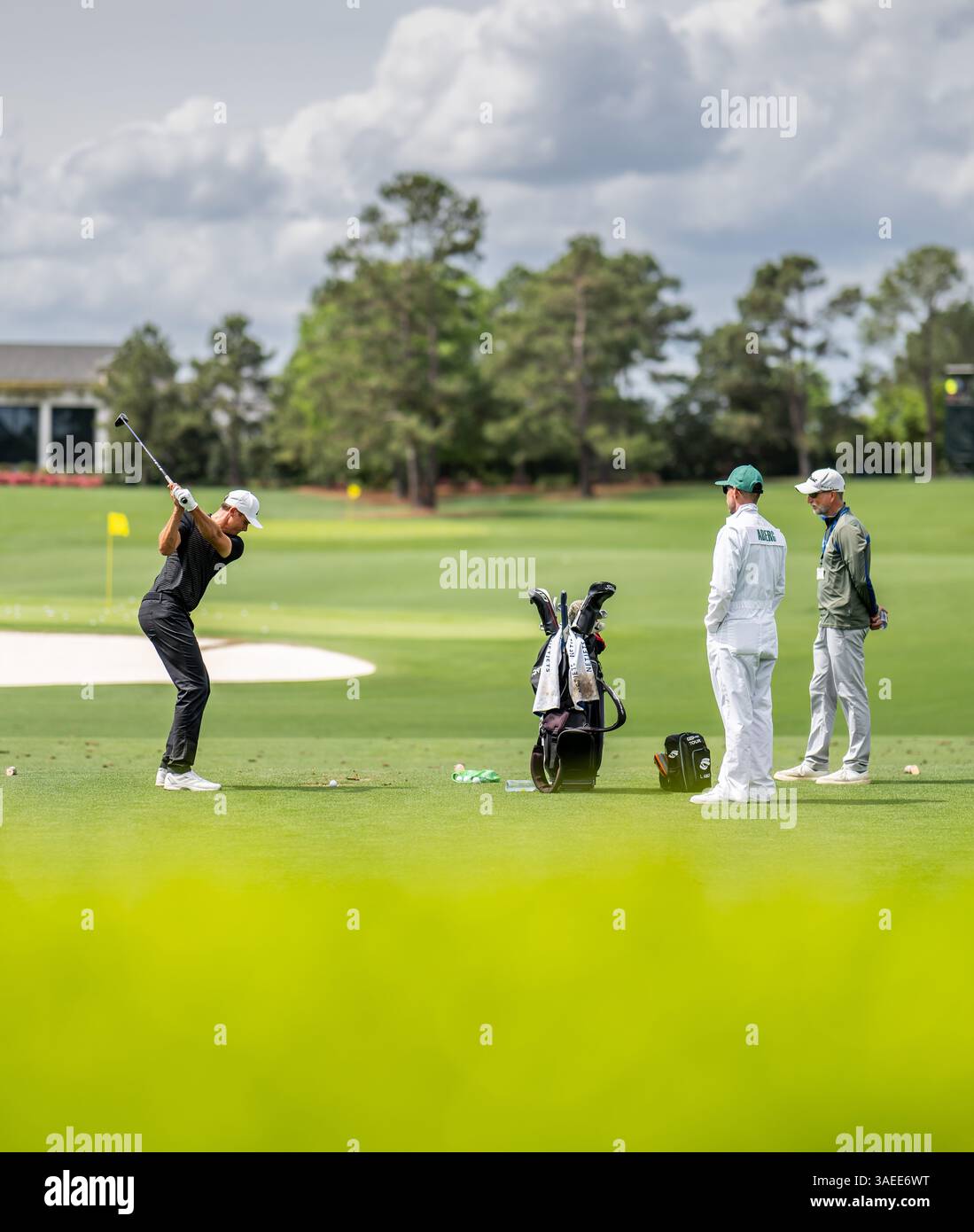 Ludvig Åberg of, Sweden. , . with caddie Joe Skovron and coach Hans ...