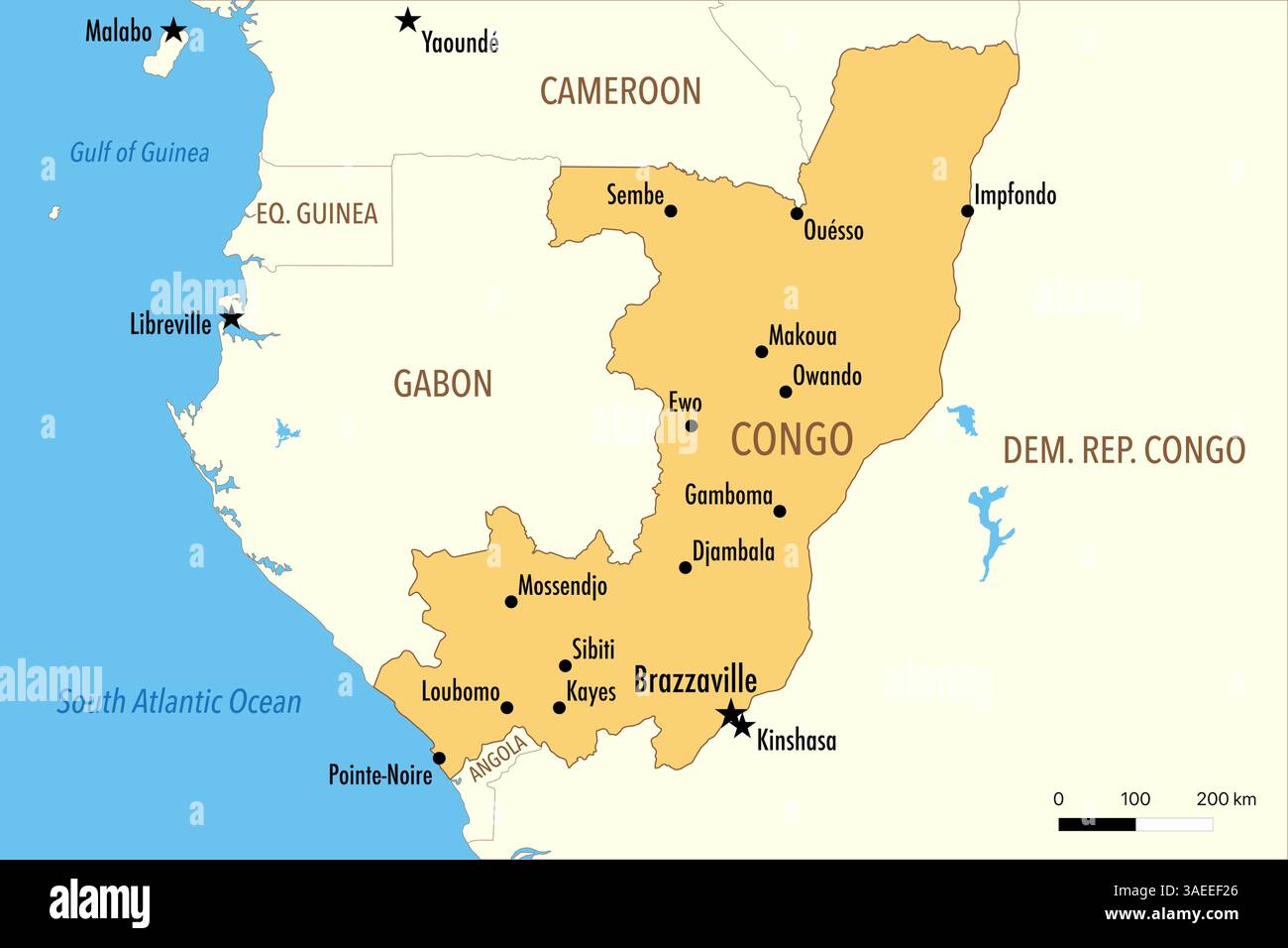 Congo brazzaville map hi-res stock photography and images - Alamy