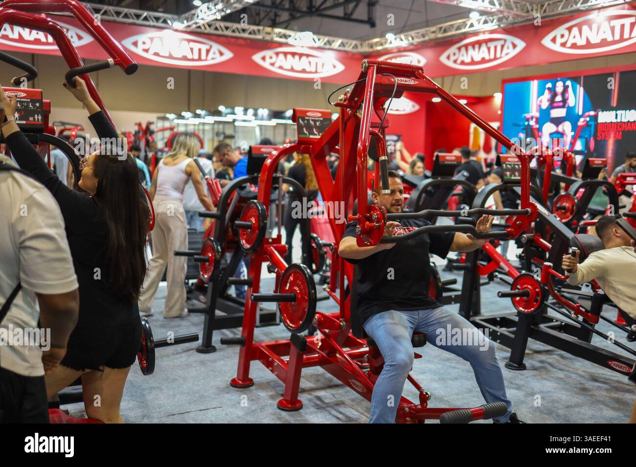 Sao Paulo, Brazil. Apr 6, 2025, Sports Fitness. Weight training ...
