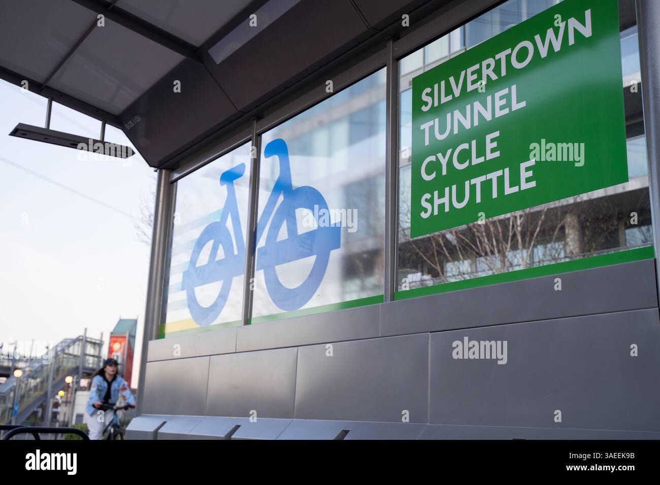 London Silvertown UK 6th April 2025. Silvertown Tunnel Cycle Shuttle ...