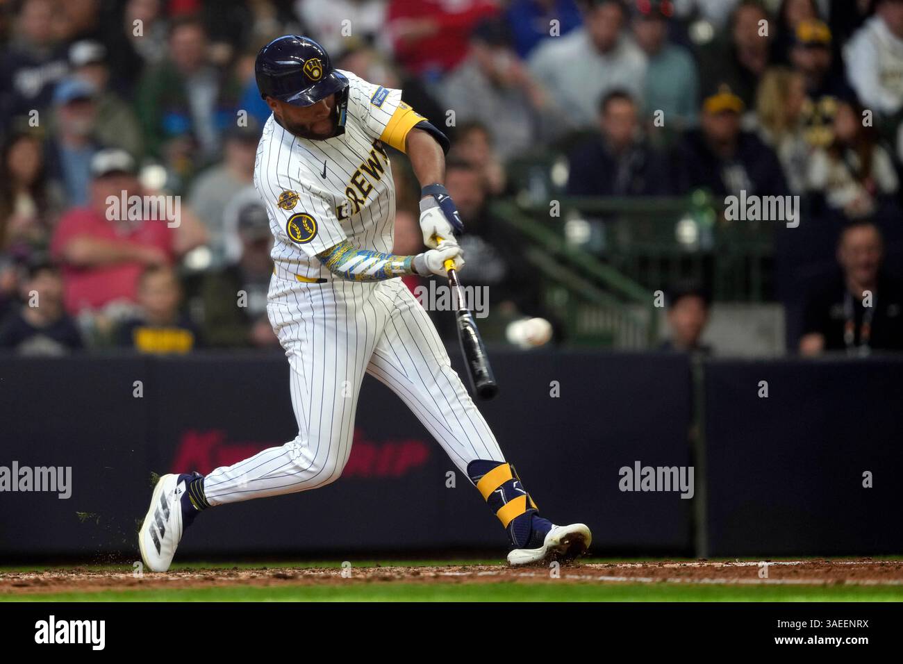 Milwaukee Brewers' Jackson Chourio hits a solo home run during the ...