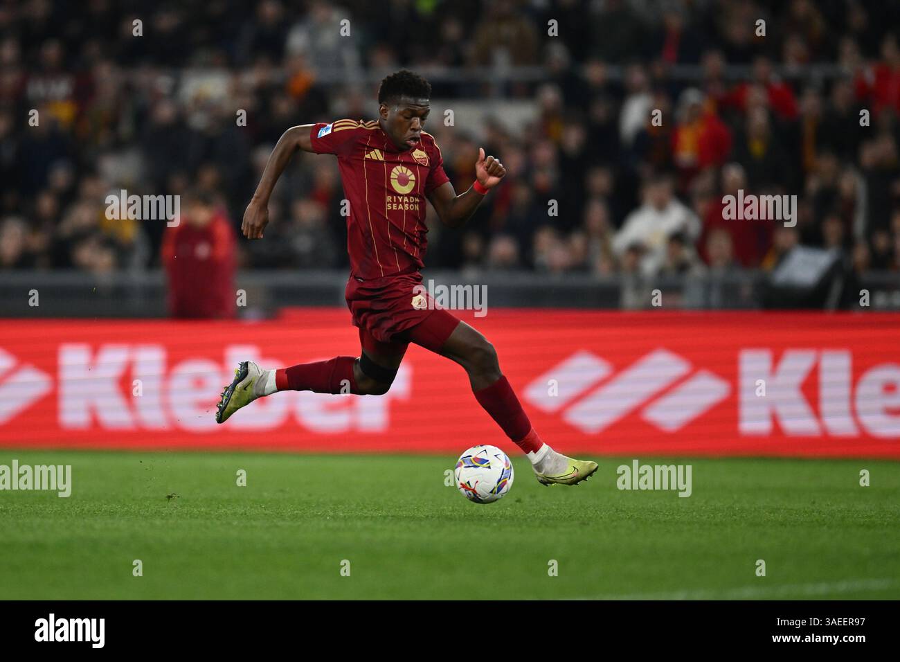 Rome, Italy. 06th Apr, 2025. Lucas Gourna-Douath of A.S. Roma is in ...