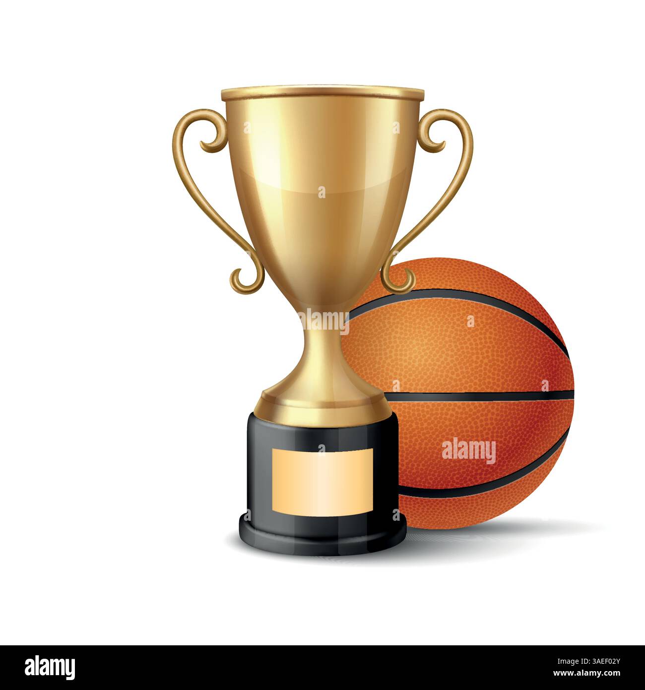 Realistic 3d Basketball Championship Trophy, Vector Illustration ...