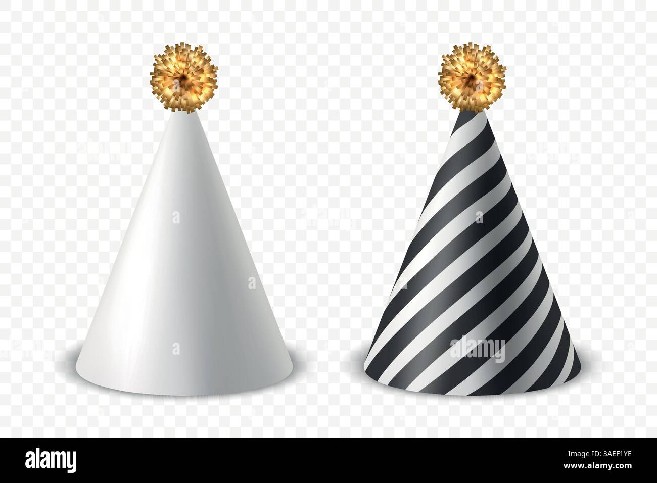 Vector 3d Realistic Birthday Party Hat Icon Set Isolated. Party Cap ...